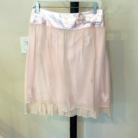 Richard Malcolm | Skirts | Pink Silk Skirt With Pretty Ribbon Bow At ...